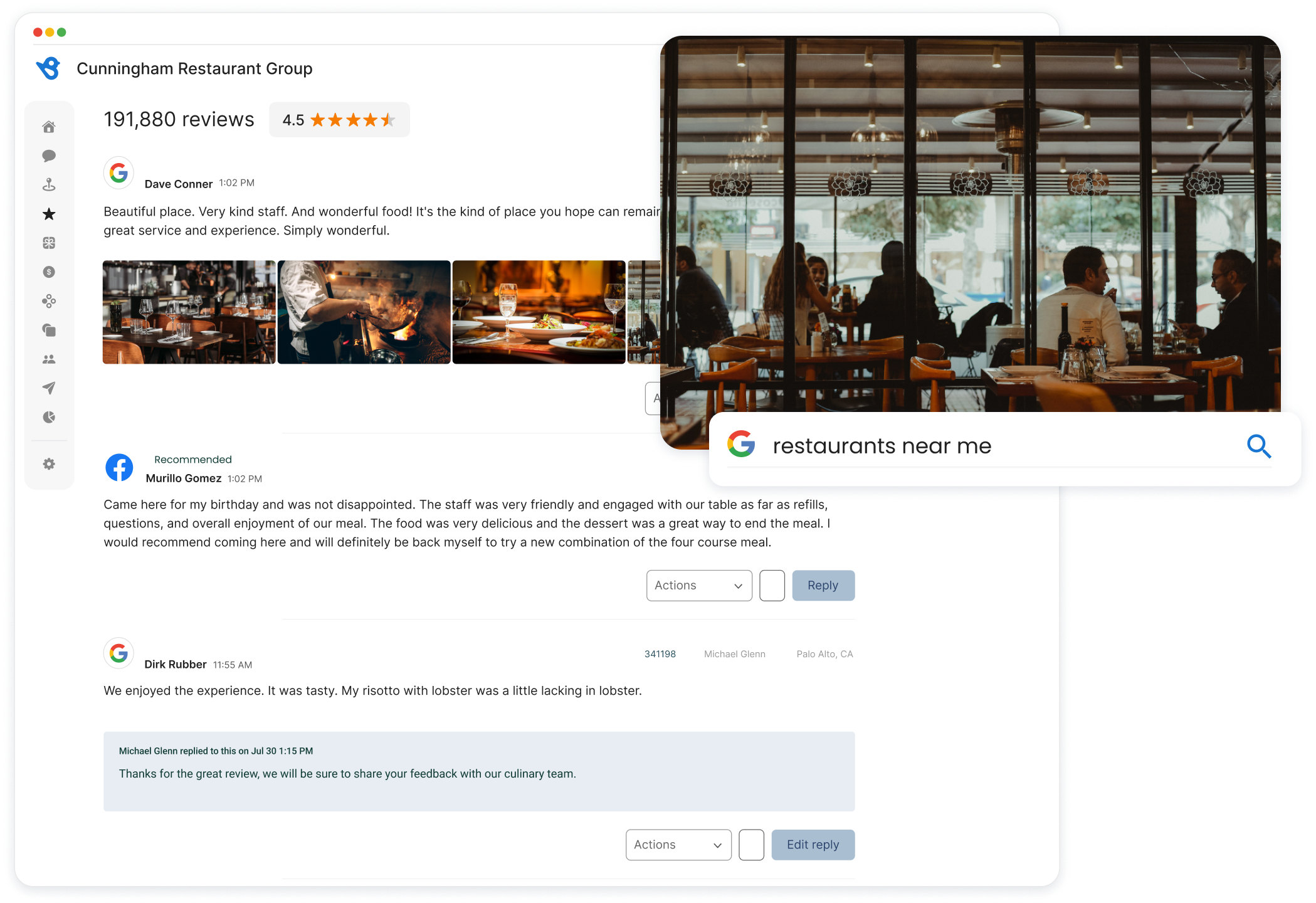 Cunningham Restaurant Group Case Study | Doors & Windows | Birdeye AU